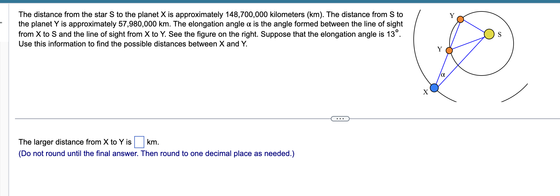 Solved The distance from the star S to the planet X is | Chegg.com