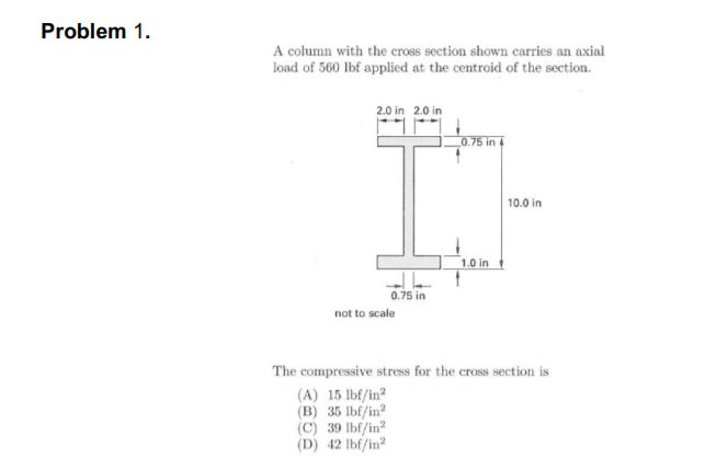 Solved Problem 1. A column with the cross section shown | Chegg.com