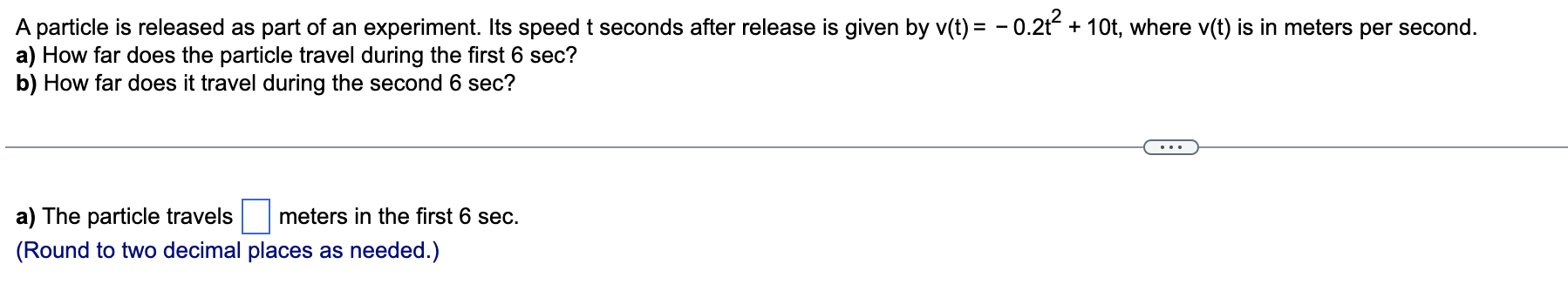 Solved A particle is released as part of an experiment. Its | Chegg.com