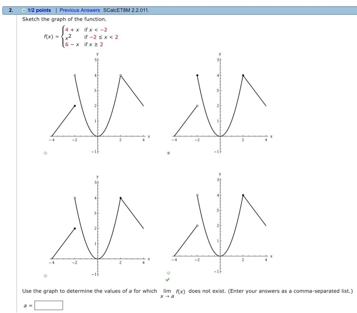 Solved 2. 1/2 points| Previous Answers SCalcET8M 2.2.011 | Chegg.com