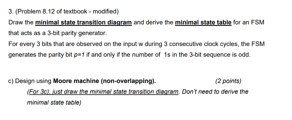 Solved 3. (Problem 8.12 of textbook - modified) Draw the | Chegg.com