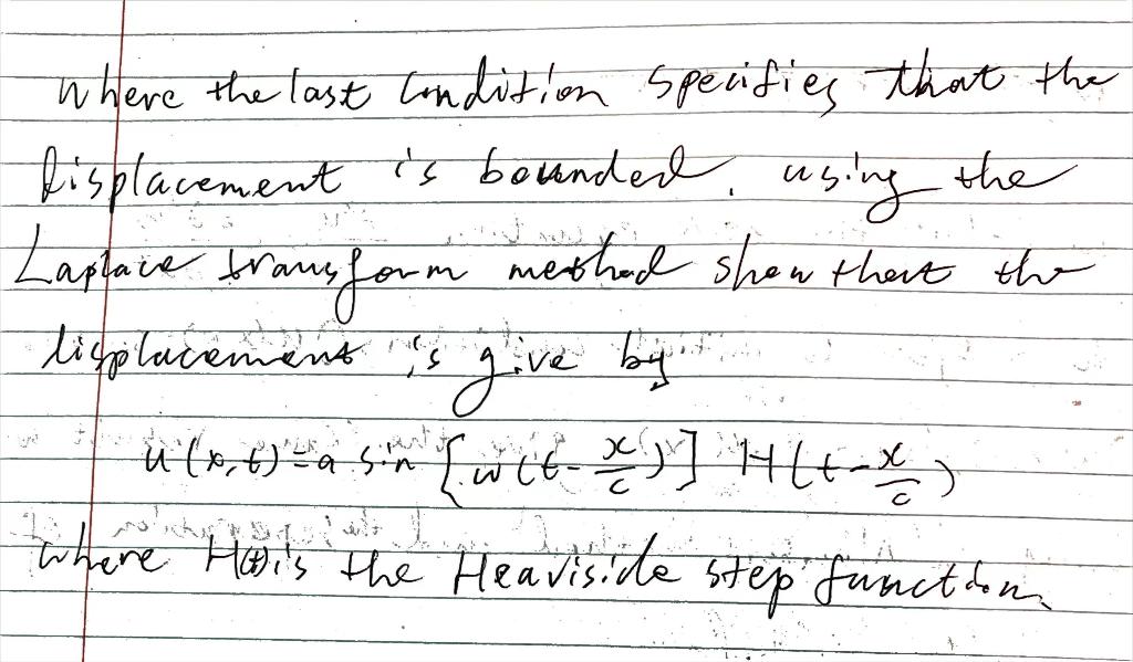 Solved infinitely long string initially at a rest along the | Chegg.com