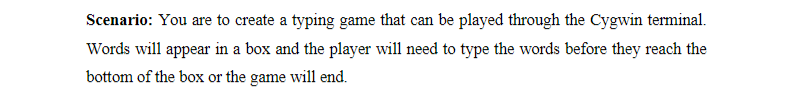 Solved Scenario: You are to create a typing game that can be | Chegg.com