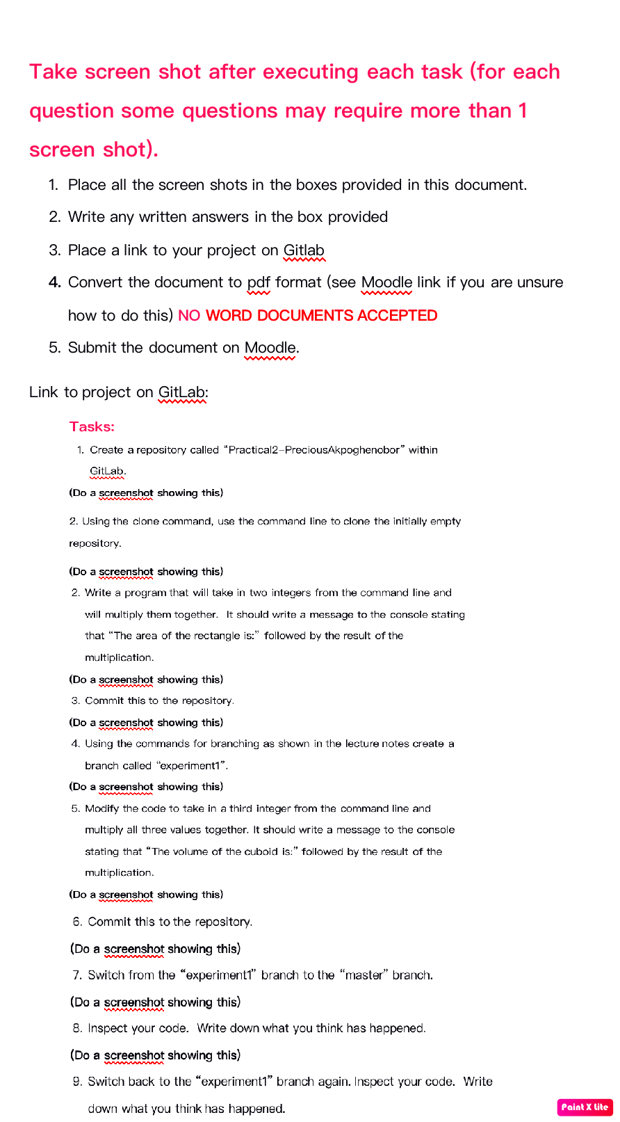 Take screen shot after executing each task (for each | Chegg.com