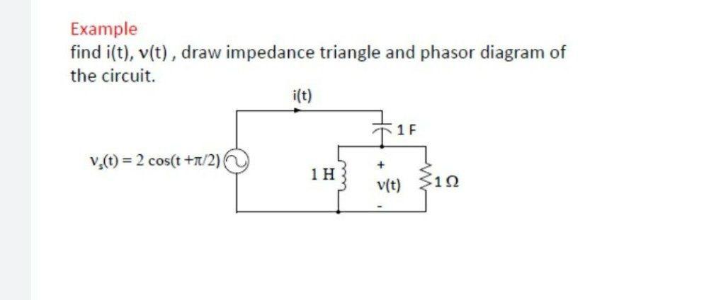 Solved Example find i(t), vít), draw impedance triangle and | Chegg.com