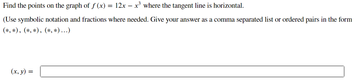 Solved Find the points on the graph of f(x)=12x−x3 where the | Chegg.com