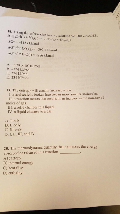 Solved Using the information below, calculate Delta G degree | Chegg.com