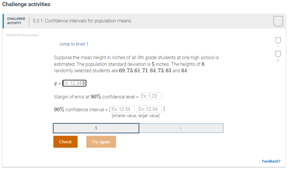 Solved Suppose the mean height in inches of all 9th grade | Chegg.com