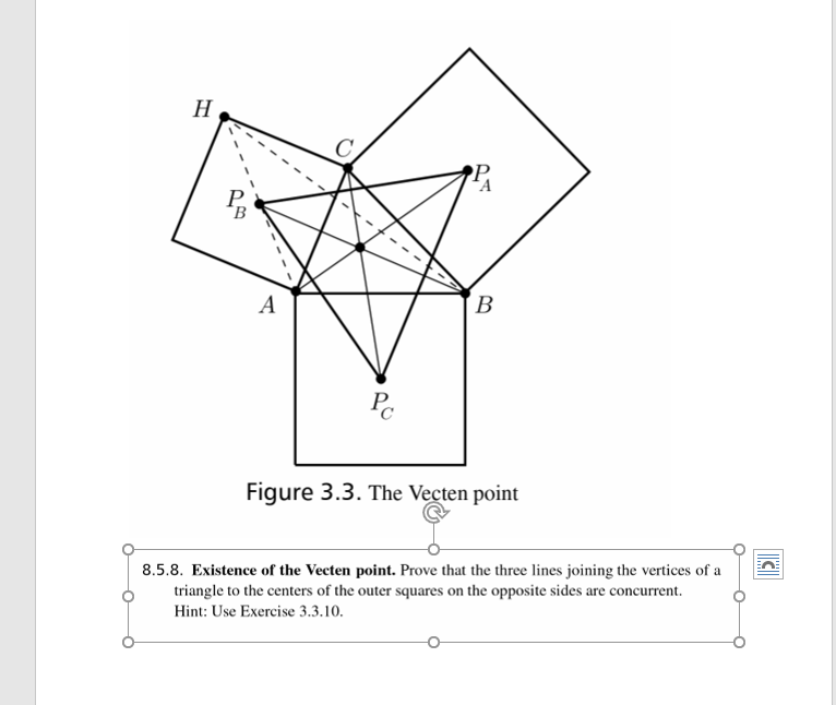 Solved Figure 3.3. The Vecten point 8.5.8. Existence of the | Chegg.com