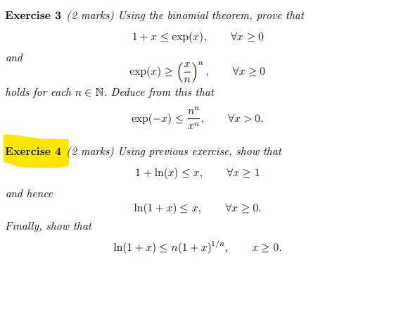 Solved Exercise 3 (2 marks) Using the binomial theorem, | Chegg.com