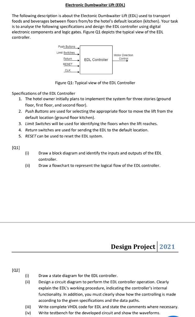 Solved The following description is about the Electonic | Chegg.com