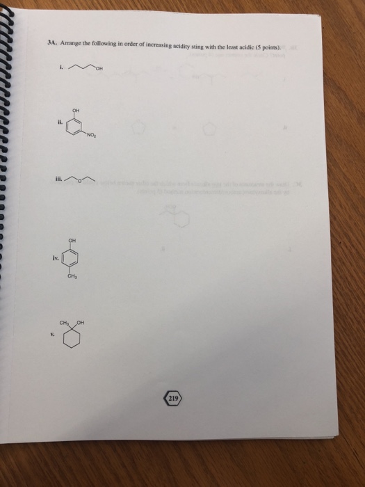 Solved 3A. Arrange the following in order of increasing | Chegg.com