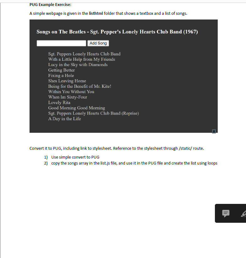 Solved PUG Example Exercise: A simple webpage is given in | Chegg.com