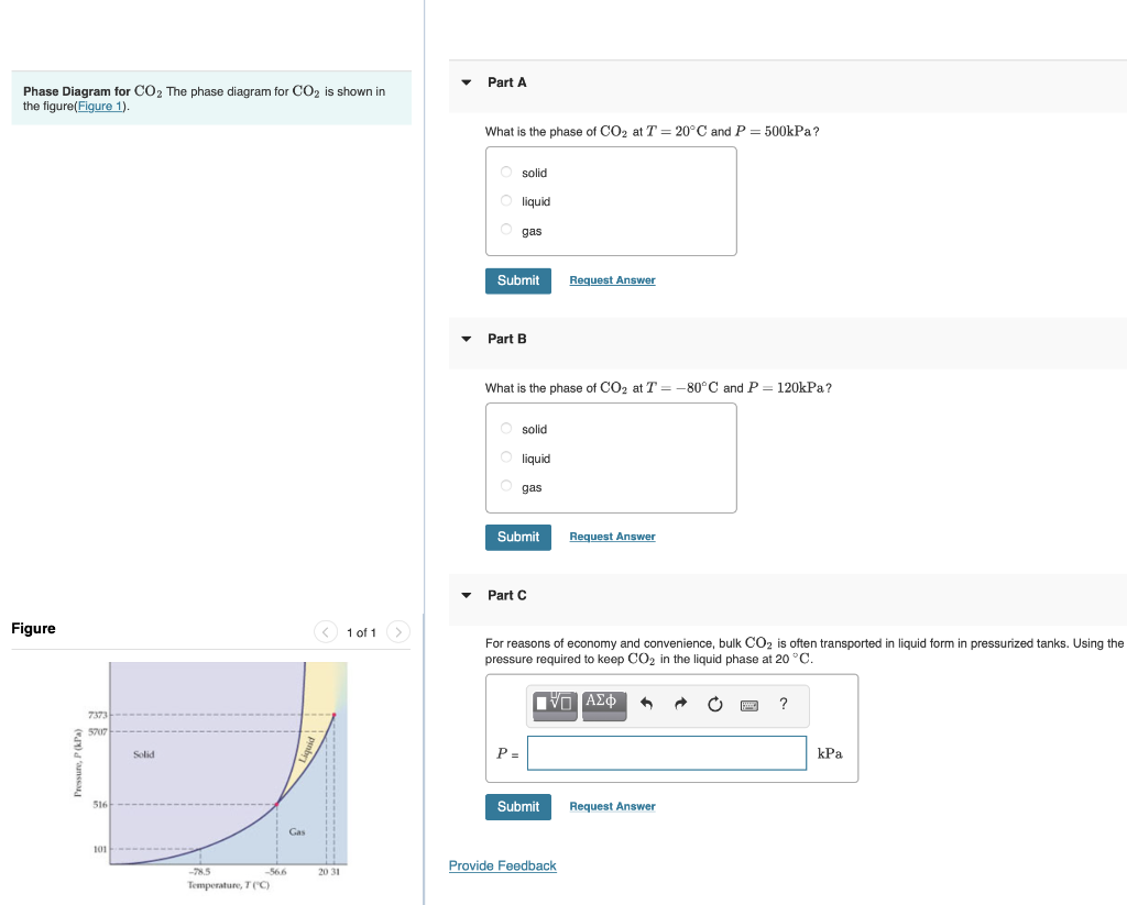 Solved Phase Diagram for CO2 The phase diagram for CO2 is | Chegg.com