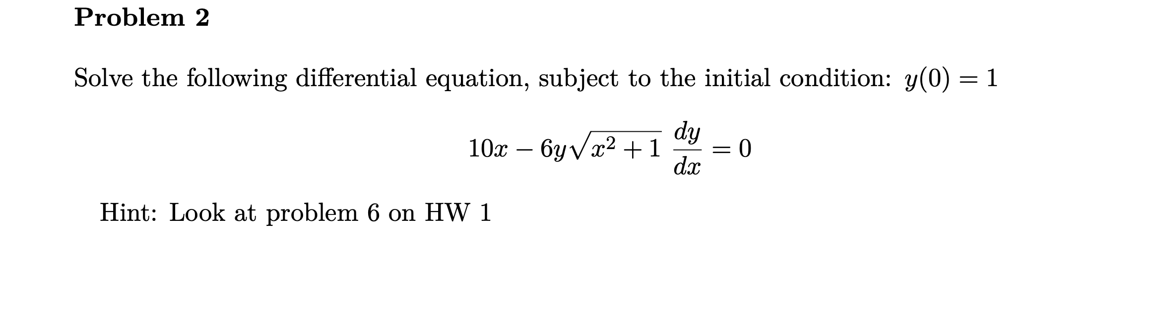 Solved Solve the following differential equation, subject to | Chegg.com