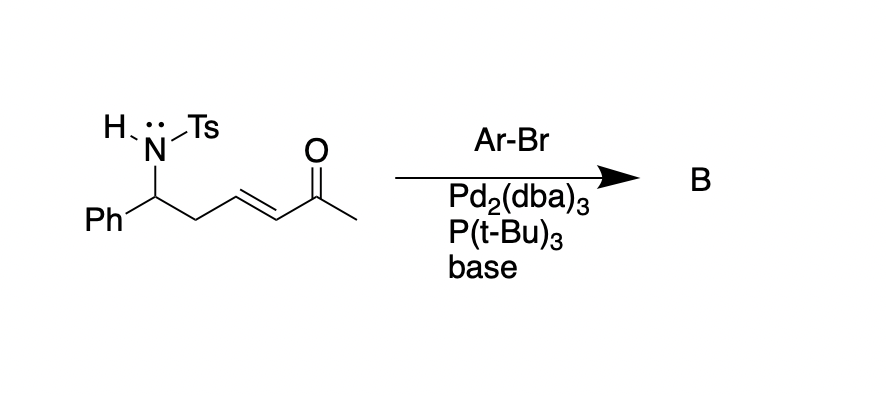 Solved H:: Ts 'N Ar-Br B Ph Pd (dba)3 P(t-Bu)3 base | Chegg.com