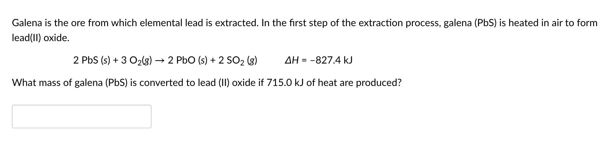 Solved Galena is the ore from which elemental lead is | Chegg.com
