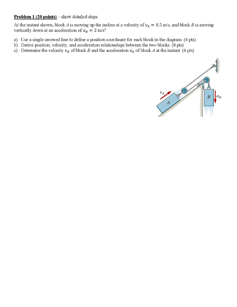 Solved Problem 1 (20 points) - show detailed steps At the | Chegg.com