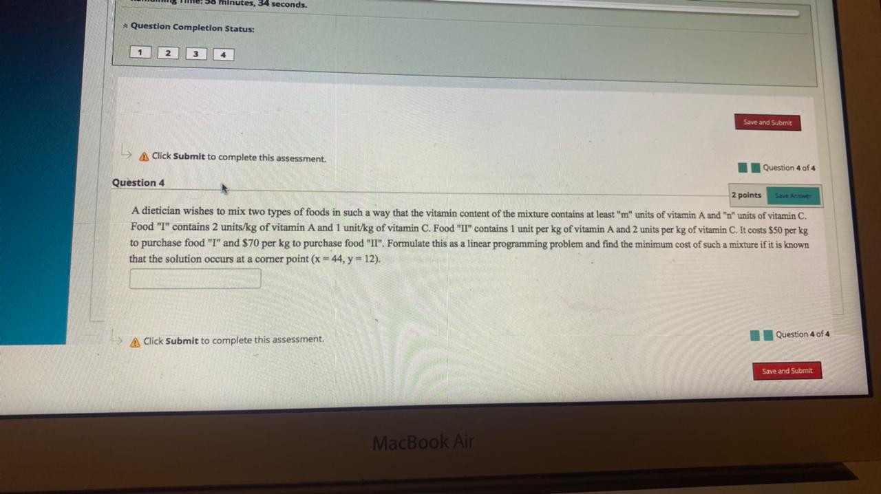 Solved 36 minutes, 34 seconds. Question Completion Status: 2 | Chegg.com