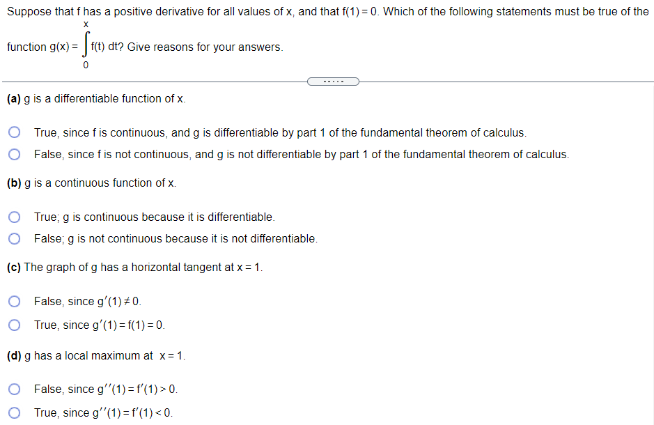 Solved Suppose that f has a positive derivative for all | Chegg.com