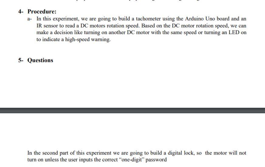 Solved 4- Procedure: a- In this experiment, we are going to | Chegg.com