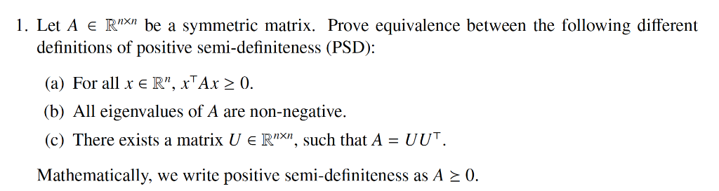 Solved I. Let A ε Rnxn be a symmetric matrix. Prove | Chegg.com
