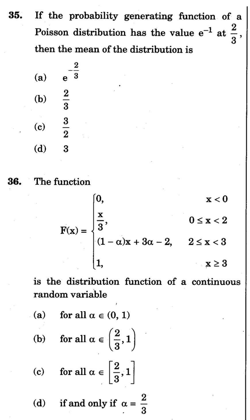 Solved 35. If the probability generating function of a 2 | Chegg.com