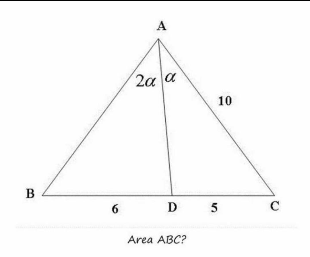 Solved А 2αα 10 B B 6 D 5 с Area ABC? | Chegg.com