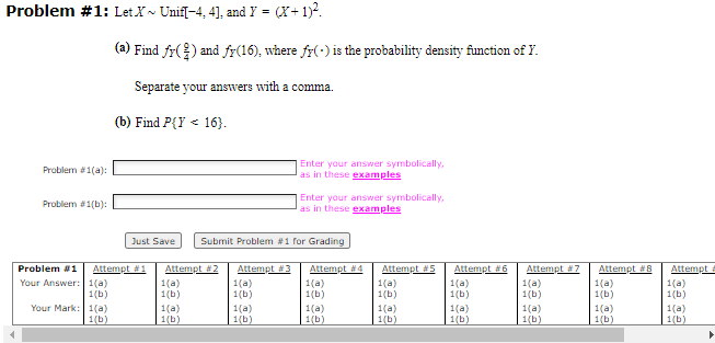 Solved Problem #1: Let X Unif[-4.4), and I = (x+1)2 (a) Find | Chegg.com
