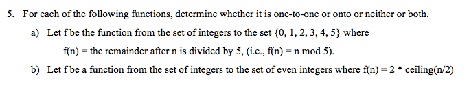 Solved 5. For each of the following functions, determine | Chegg.com