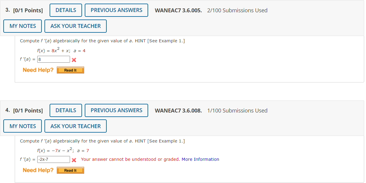 Solved 3. [0/1 Points] DETAILS PREVIOUS ANSWERS WANEAC7 | Chegg.com