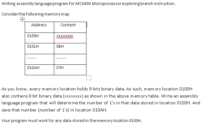 Writing assembly language program for MC6800 | Chegg.com