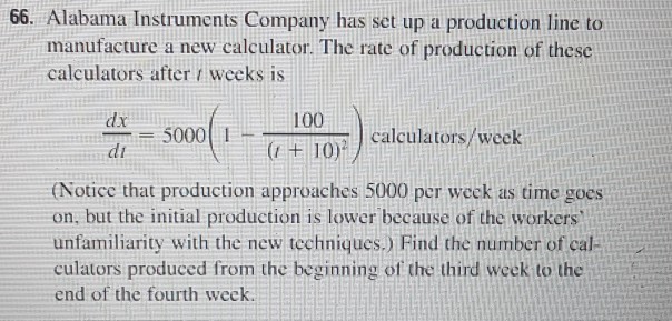 Solved 66. Alabama Instruments Company has set up a | Chegg.com