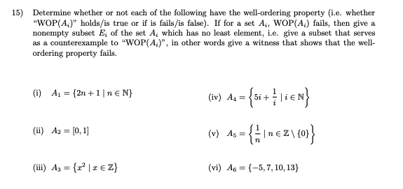 Solved 15) Determine whether or not each of the following | Chegg.com