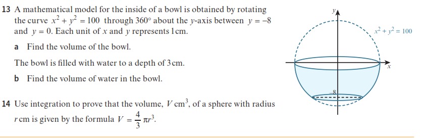 Solved 13 A mathematical model for the inside of a bowl is | Chegg.com