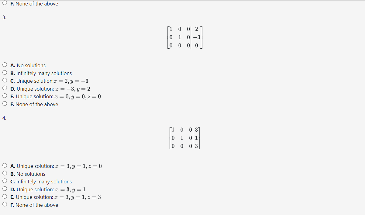 Solved The reduced row echelon form of a system of linear | Chegg.com
