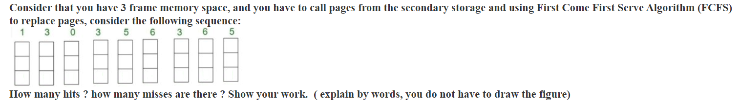 Solved Consider that you have 3 frame memory space, and you | Chegg.com