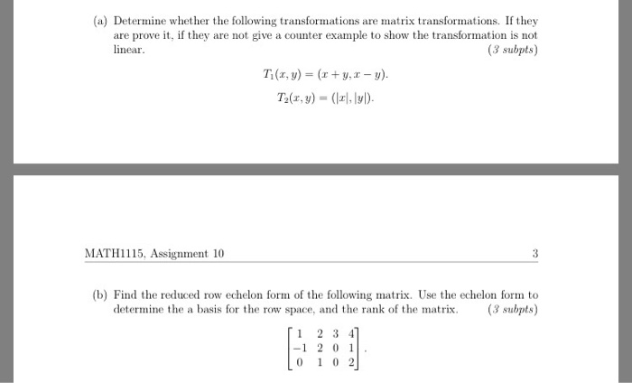 Solved (a) Determine whether the following transformations | Chegg.com