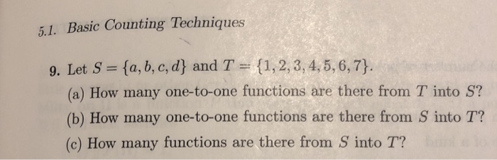 Solved 5.1. Basic Counting Techniques 9. Let S (a, b, c, d) | Chegg.com