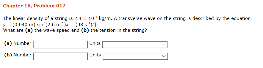 Solved Chapter 16, Problem 017 The linear density of a | Chegg.com