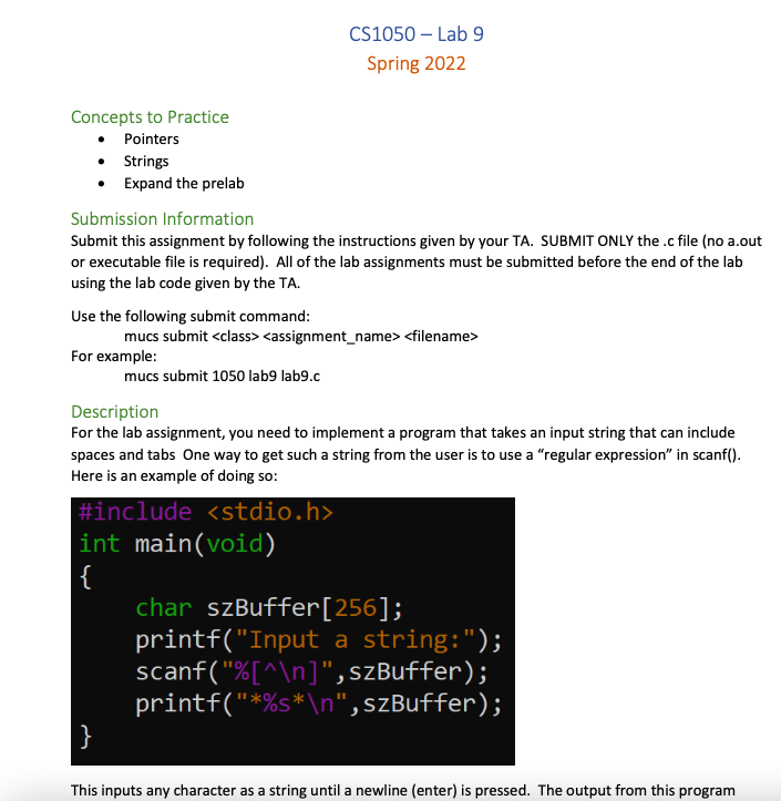 Solved CS1050 - Lab 9 Spring 2022 Concepts to Practice • | Chegg.com