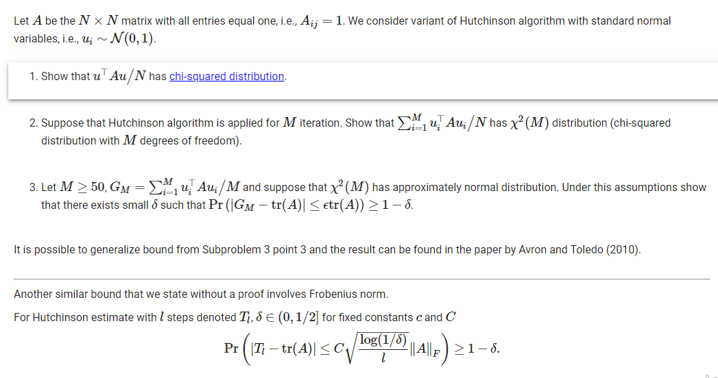 Solved Let A be the N×N matrix with all entries equal one, | Chegg.com