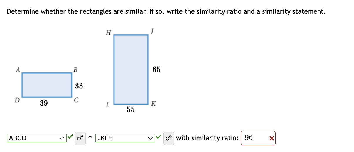 Solved Determine whether the rectangles are similar. If so, | Chegg.com