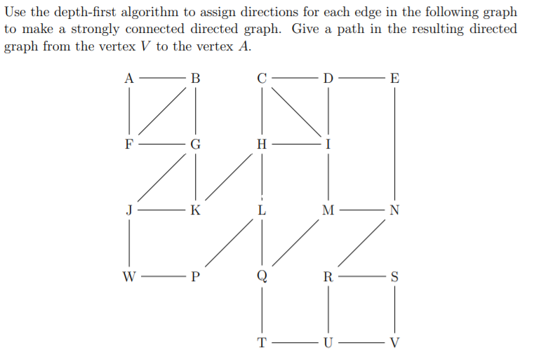 Solved Use the depth-first algorithm to assign directions | Chegg.com