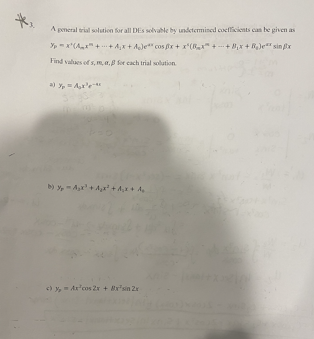 Solved A general trial solution for all DEs solvable by | Chegg.com