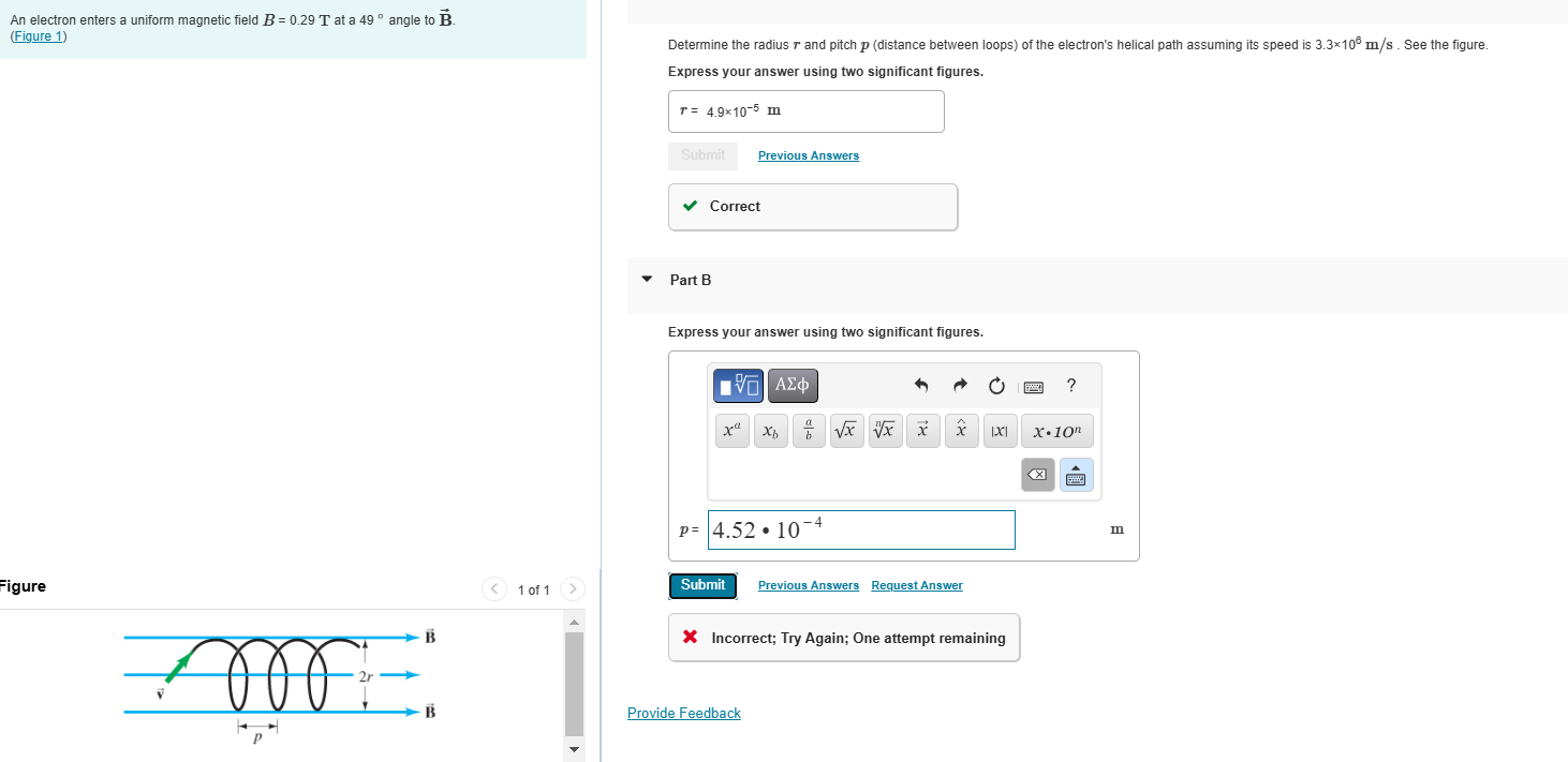 Solved An ﻿electron enters a uniform magnetic field | Chegg.com