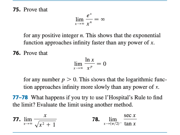 Solved 75. Prove that lim n x→∞ x" for any positive integer | Chegg.com