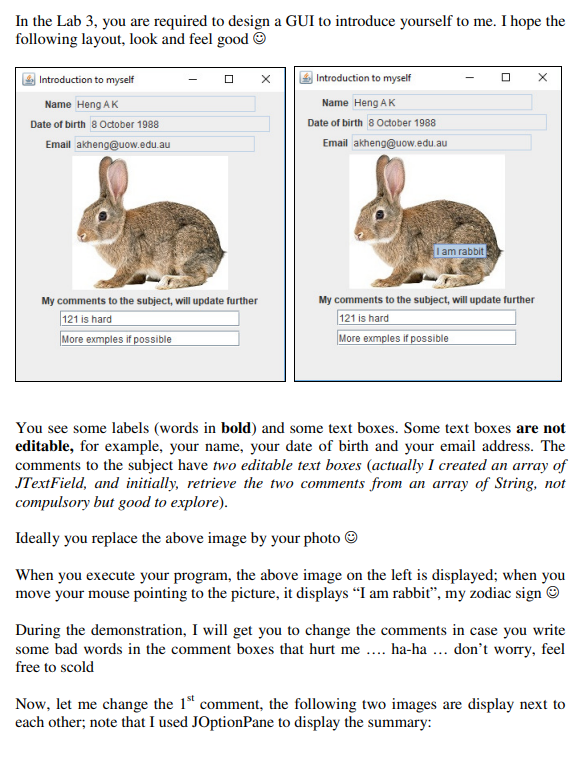 Solved In the Lab 3, you are required to design a GUI to | Chegg.com