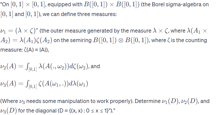Solved "On [0,1]×[0,1], equipped with B([0,1])×B([0,1]) (the | Chegg.com