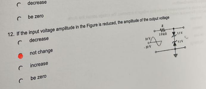 Solved explain it12. ﻿If the input voltage amplitude in the | Chegg.com